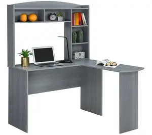 TECHNI MOBILI Modern L-shaped Computer Desk Wit H Hutch