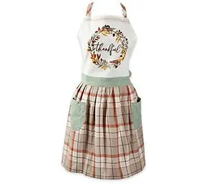 DESIGN IMPORTS Thankful Autumn Wreath Apron - One-color
