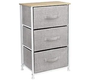 SORBUS Nightstand With 3 Drawers - One-color