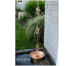GOOD DIRECTIONS Pure Copper Fish 8.5' Rain Chain Good Direct Ions