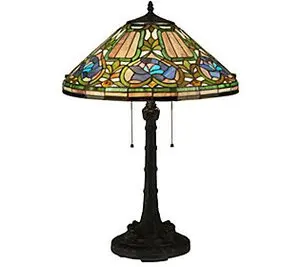 MEYDA Tiffany Style 26-1/2'h Floral Table Lamp - One-color