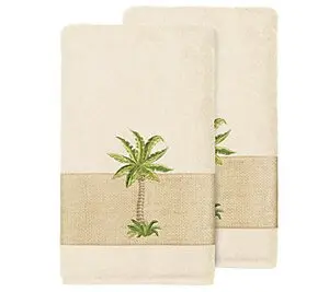 LINUM HOME TEXTILES Colton 2pc Embellished Bath Towel Set - One-color