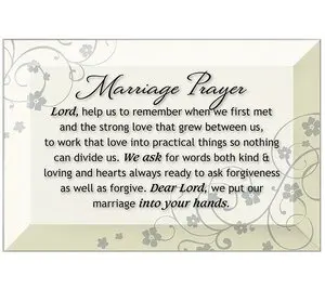 DEXSA COMPANY Dexsa Marriage Prayer Beveled Glass Plaque With Easel - One-color