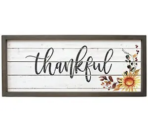 SINCERE SURROUNDINGS Thankful Framed Wall Art - One-color