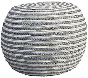OX BAY TRADING CO. Ox Bay Silver Braided Pouf - One-color