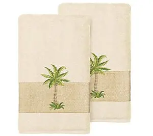 LINUM HOME TEXTILES Colton 2pc Embellished Hand Towel Set - One-color