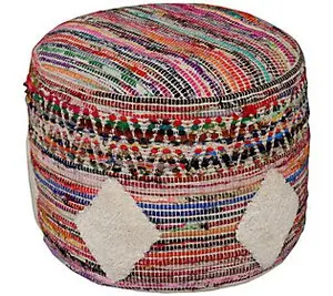 OX BAY TRADING CO. Ox Bay Boho Geometric Pouf - One-color