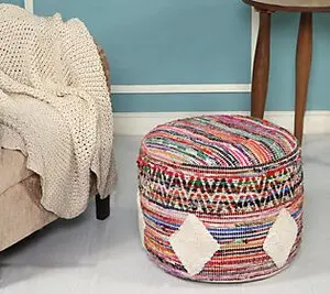 OX BAY TRADING CO. Ox Bay Boho Geometric Pouf