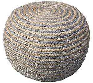 OX BAY TRADING CO. Ox Bay Natural Braided Pouf - One-color