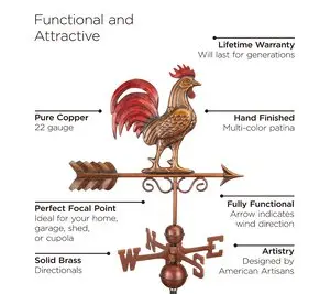 GOOD DIRECTIONS Bantam Rooster Weather Vane Hand Finished Ood Directions