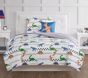 MY WORLD Dino Tracks Twin 3-piece Comforter Set - One-color