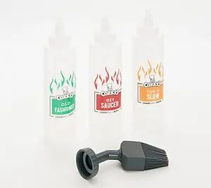 CORKY'S Set Of 3 Sauce Bottles With Silicone Brush Head - One-color