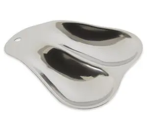 RSVP Stainless Steel Double Spoon Rest - Silver