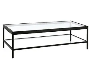 HUDSON&CANAL Hudson & Canal 54' Coffee Table W/ Spacious Gla S Top & Shelf - One-color