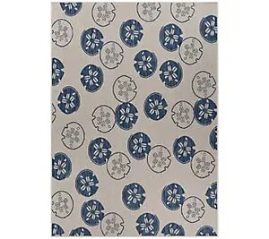 OX BAY TRADING CO. Ox Bay Navy Sand Dollars Indoor/outdoor Rug 7'1 0' X 9'10 - One-color