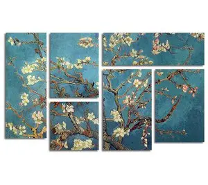 LAVISH HOME Van Gogh Almond Blossoms 6-piece Pr Int - One-color