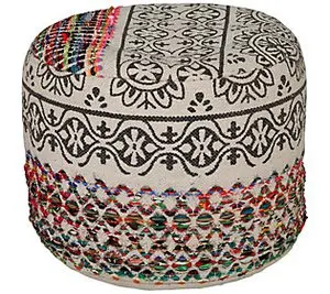 OX BAY TRADING CO. Ox Bay Recycled Neo-bohemian Pouf - One-color