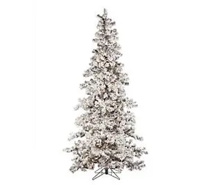 GERSON INTERNATIONAL 7.5' Heavily Flocked Layered Spruce With 550 Cl Ear Lights - One-color