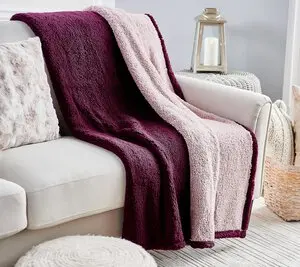 BERKSHIRE BLANKET 60x70' Reversible_two Tone Sherpa Throw - One-color