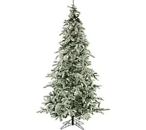 FRASER HILL FARM 7.5' Flocked Mountain Pine Chr Istmas Tree - One-color
