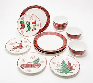 AMERICAN ATELIER As Is 12-piece Seasonal Dinnerware Set - One-color