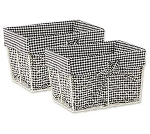 DESIGN IMPORTS S/2 Antique Chicken Wire Baskets W/liners - One-color