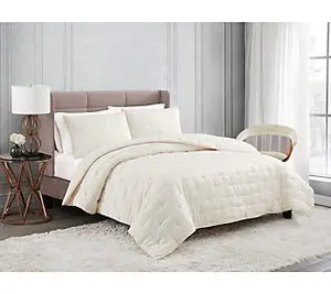 Badgley Mischka Home Tufted Matte Satin King Qu Ilt Set - One-color