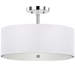 SAFAVIEH Clara 3 Light 16' Diam Semi Flush Drum Light By - One-color