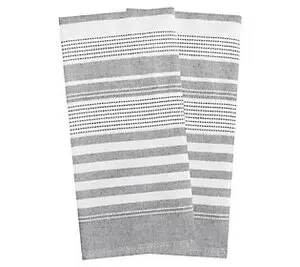 T-FAL 2-piece Dual Terry Stripe Kitchen Towel S Et - One-color