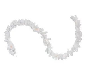 NORTHLIGHT 9' X 12 Snow White Faux Garland Clear Lights - One-color