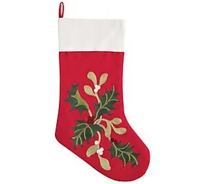 C&F HOME Holly Branch Stocking - One-color