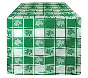 DESIGN IMPORTS 14' X 108' Shamrock Woven Check Able Runner - One-color