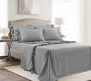 LUSH DECOR Reyna Ruffle 6pc King Sheet Set By