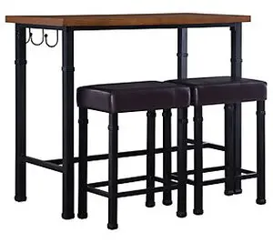 LINON Home Avery Three Piece Pub Table & Stool Itchen Set - One-color