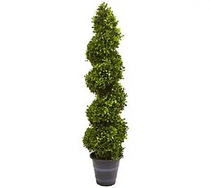 NEARLY NATURAL 4' Boxwood Spiral Topiary Tree In Planter N Early Natural - One-color