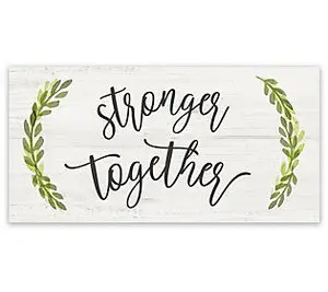 COURTSIDE MARKET Stronger Togather 12x24 Canvas Wall Art - One-color