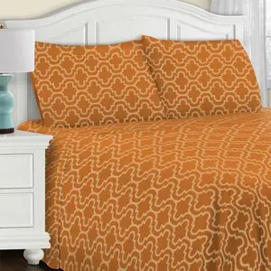 SUPERIOR Cotton Flannel Trellis Deep Pocket She Et Set, King - One-color