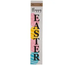 GLITZHOME Happy Easter Spring Time Colors Porch Sign - One-color