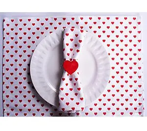 DESIGN IMPORTS 6-pack Lil Hearts Ribbed Placema T Set