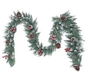 PULEO INTERNATIONAL 9' Sterling Pine Artificial Garland Silver Gli Tter - One-color
