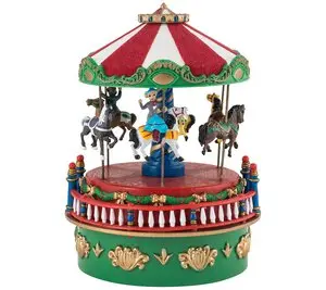 MR. CHRISTMAS Mini Carnival Music Box Carousel - One-color