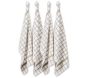 DESIGN IMPORTS Set Of 4 Windowpane Terry Kitche N Towels - One-color