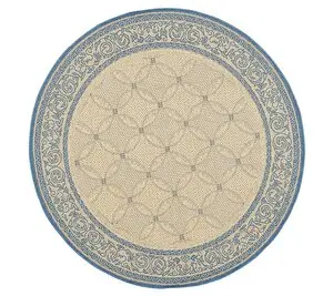 SAFAVIEH Courtyard Lattice Flower 5'3' Rug Roun D - One-color