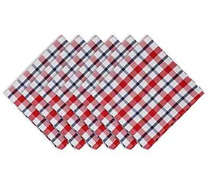 DESIGN IMPORTS American Plaid Napkins Set Of 6 - One-color