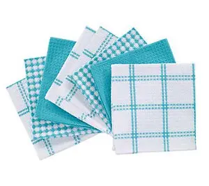 T-FAL 8 Pack Coordinating Flat Waffle Weave Dis H Cloths - One-color