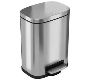 ITOUCHLESS Softstep 1.32-gallon Stainless Steel Step Trash Can - Silver