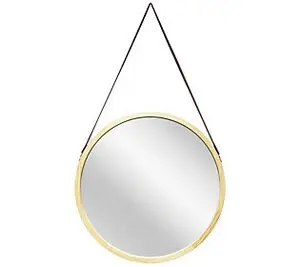 INFINITY Instruments 18' Round Wall Mirror, Lig Ht Wood Frame - One-color