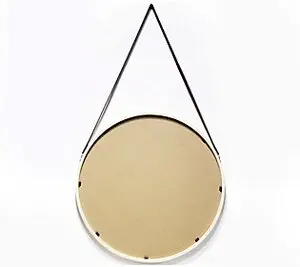 INFINITY Instruments 18' Round Wall Mirror, Lig Ht Wood Frame
