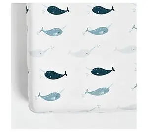 LUSH DECOR Hello Spud Narwhal Cotton Fitted Crib Sheet