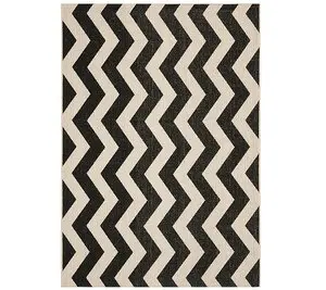 SAFAVIEH 5'3' X 7'7' Vertical Zigzag Indoor/out Door Rug - One-color